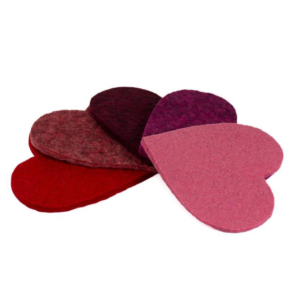 Ullcentrum - Gryteunderlag tovet - Hjerte cerise - Smelt by Polaria